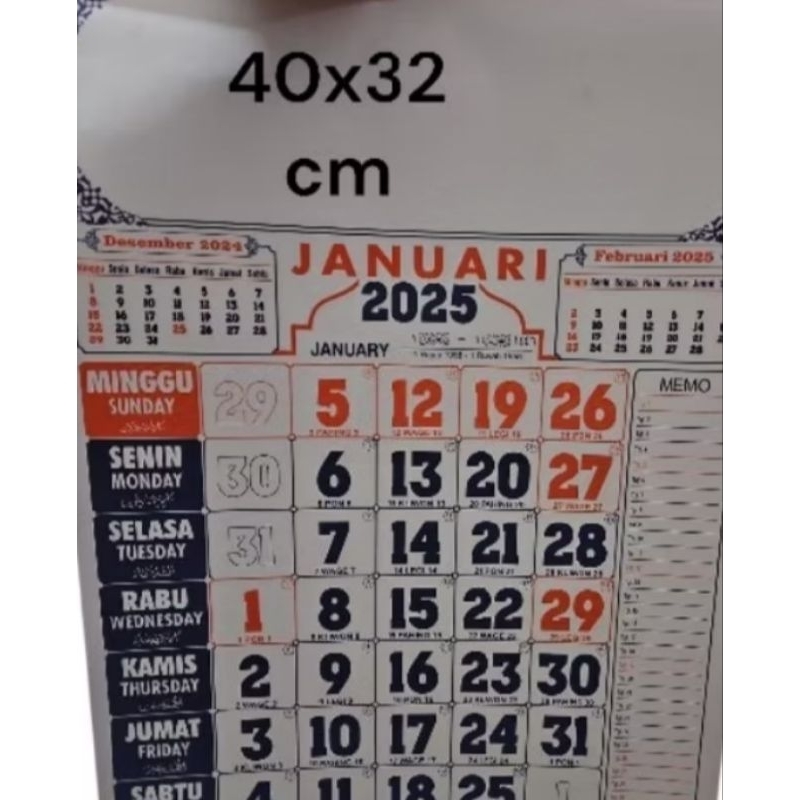 Jual Kalender/Almanak Tahun 2025 terbaru lengkap dengan penanggalan ...