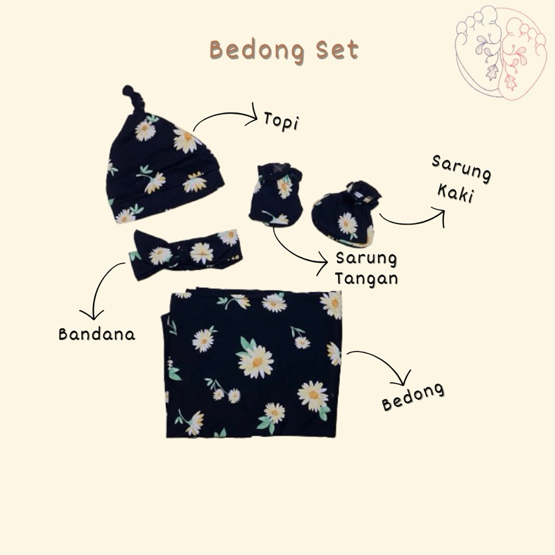 Jual Swaddle / bedong / bedong bayi / swaddle set khot hat / bedong set ...