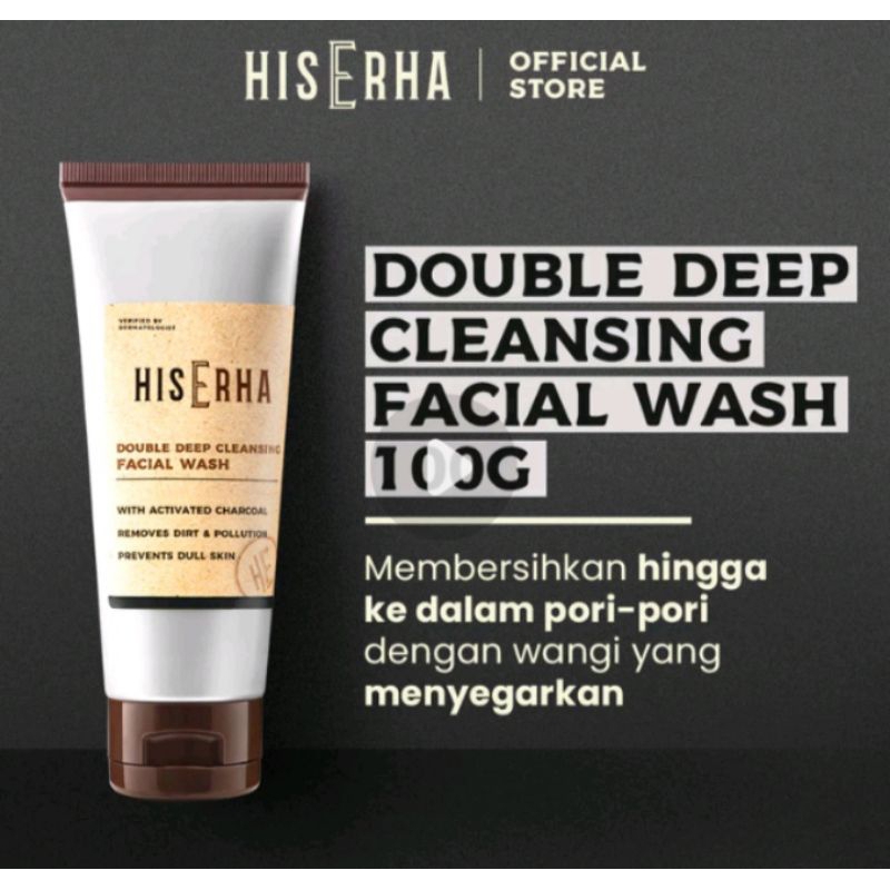 Jual HISERHA Double Deep Cleansing Facial Wash 100g | Shopee Indonesia