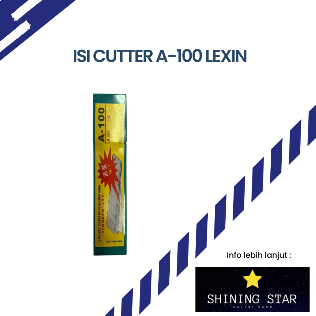 Jual Isi Cutter A-100 / Isi Cutter LEXIN / Isi Cutter 18mm / Isi 10 Pcs ...