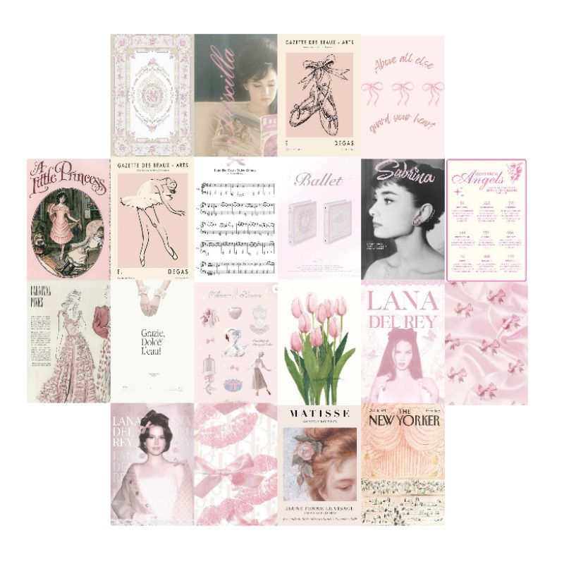Jual POSTER DINDING AESTHETIC / WALL DECO PINK COQUETTE SET | Shopee ...