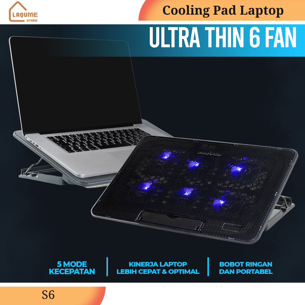 Jual Cooling Pad Laptop Gaming Kipas Pendingin Laptop Portable 6 Kipas ...