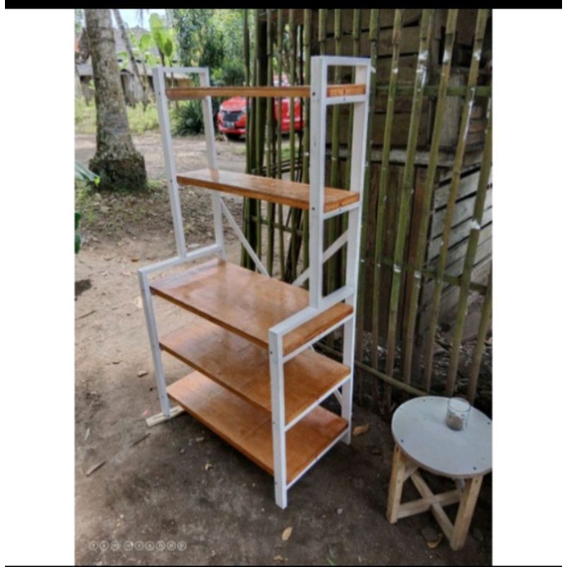 Jual rak susun serbaguna kayu rak dapur tingkat murah rak oven dan ...