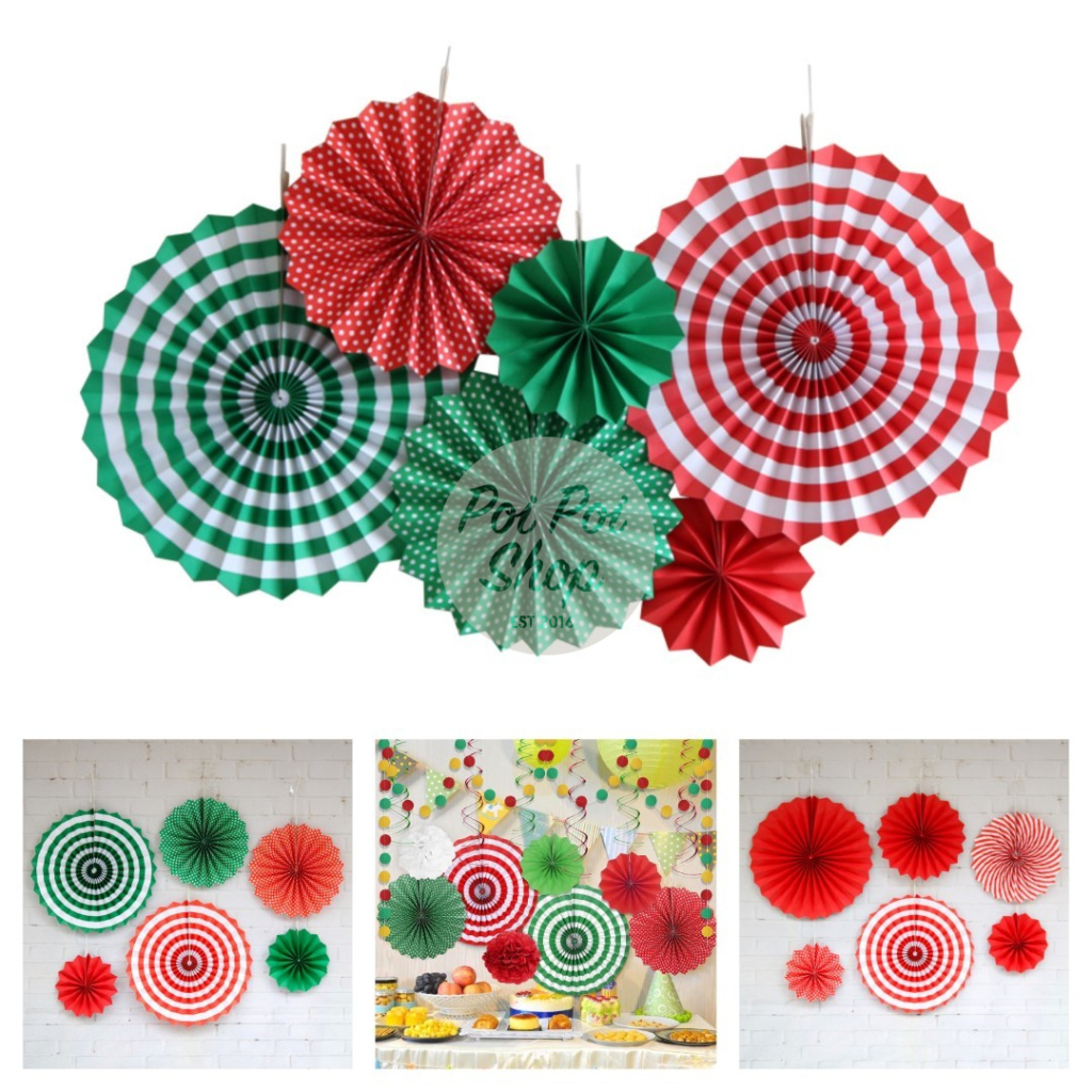 Jual Ornamen Kertas Backdrop Hiasan Natal Set Paperfan Dekorasi ...
