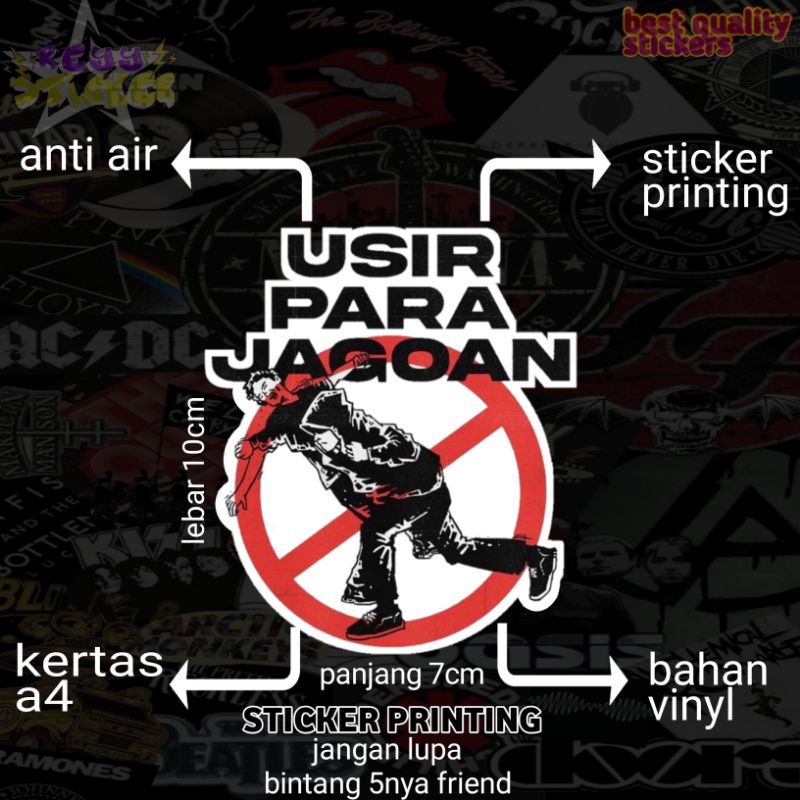 Jual STICKER PRINTING ANTI AIR USIR PARA JAGOAN | Shopee Indonesia