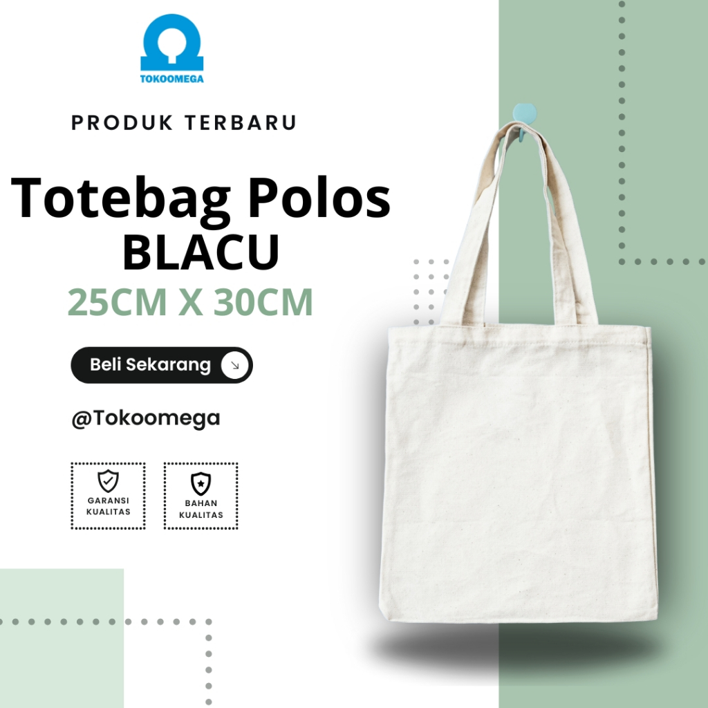 Jual Totebag Polos Blacu Ukuran 25 x 30 Cm Tas Tote Godie Goodie Bag Goodiebag Jinjing Tenteng ...