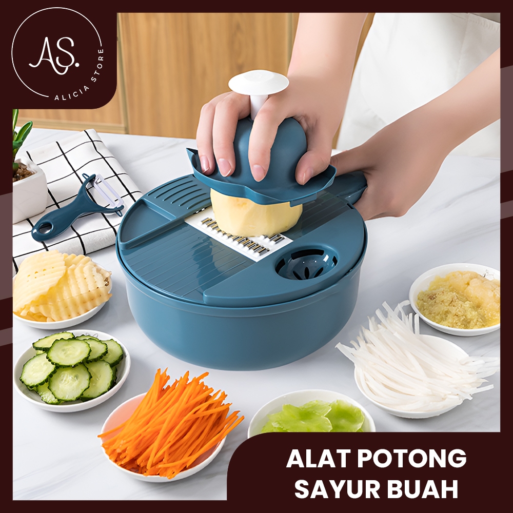 Jual AS Alat Potong Sayur Parutan Buah Sayur Serbaguna 7/9 in 1 Cutter ...