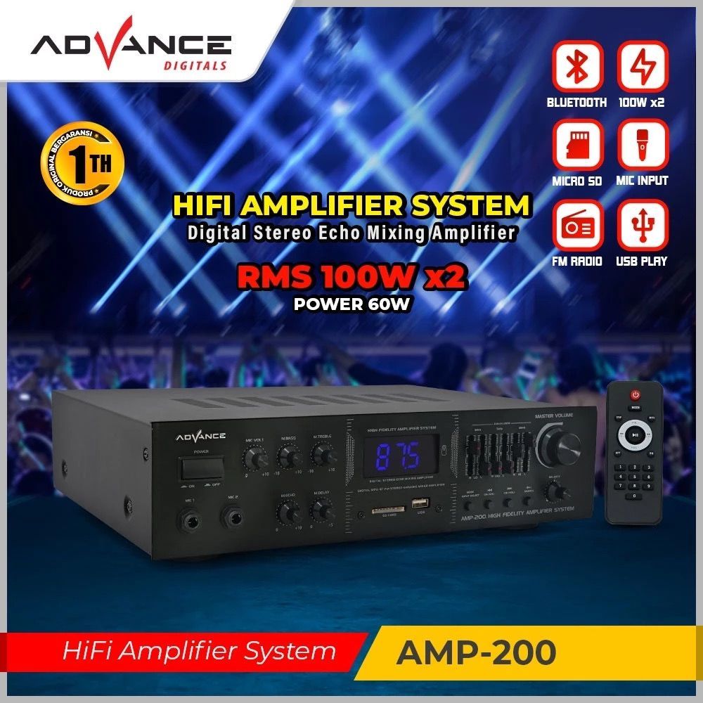 Jual ADVANCE AMP-200 High Fidelity Amplifier Sound System Ampli Karaoke ...