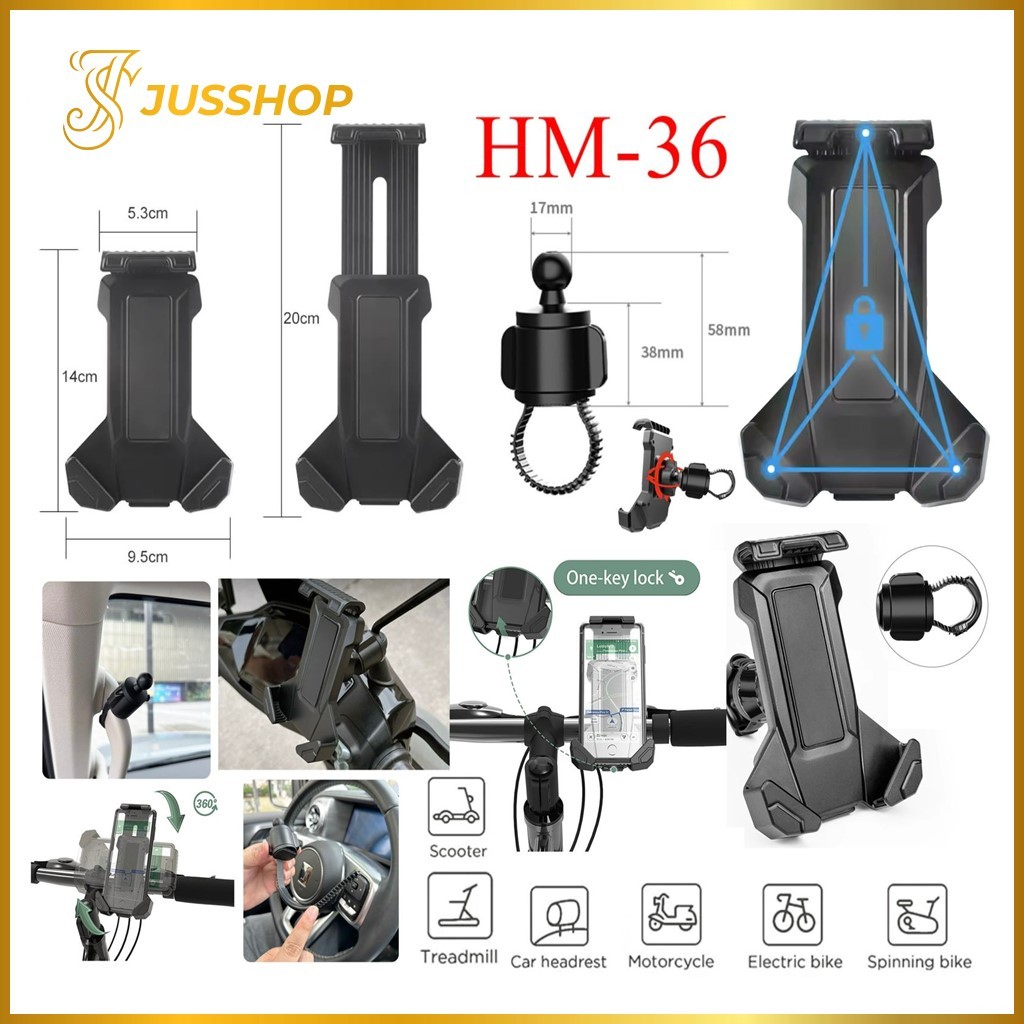 Jual Holder Hp Spion Stang Motor HM-36 Universal Stand Holder Hp Motor ...