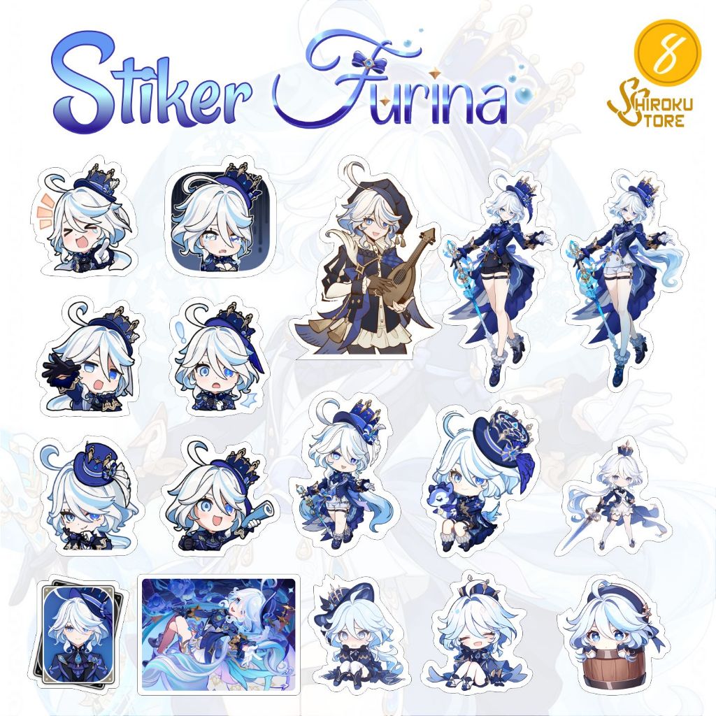 Jual Furina Premium Sticker / Stiker Anti-Air Anime Game Genshin Impact ...
