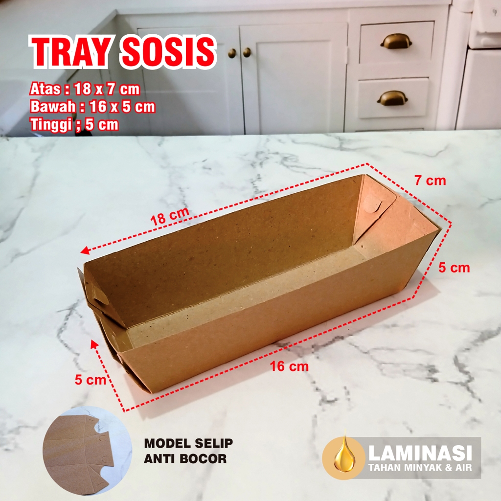 Jual Paper Tray Sosis Bakar, Tray Corndog Anti Minyak, Anti bocor ...