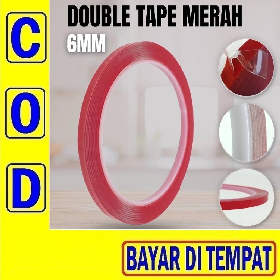 Jual KOM 22E DOUBLE TAPE ACRYLIC Double Tape Bening Akrilik 6mm 3m ...