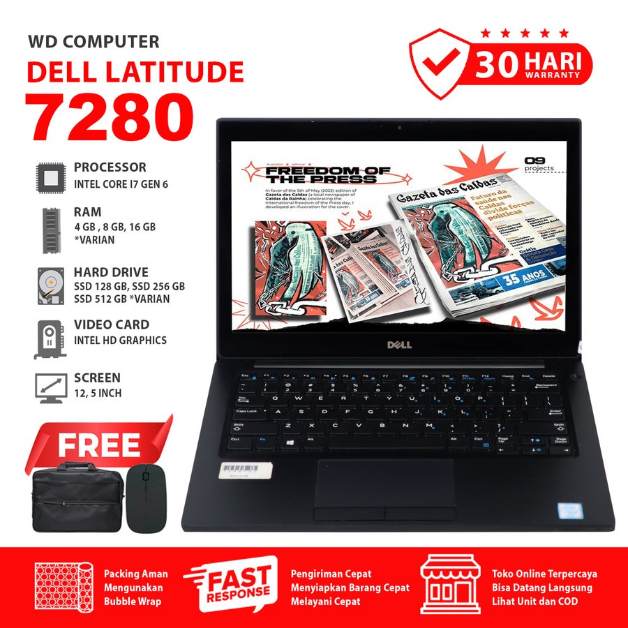 Jual Dell Latitude 7280 Core I7 Gen 6 I Ram 16 Gb Ssd 1 TB I Windows 10 ...