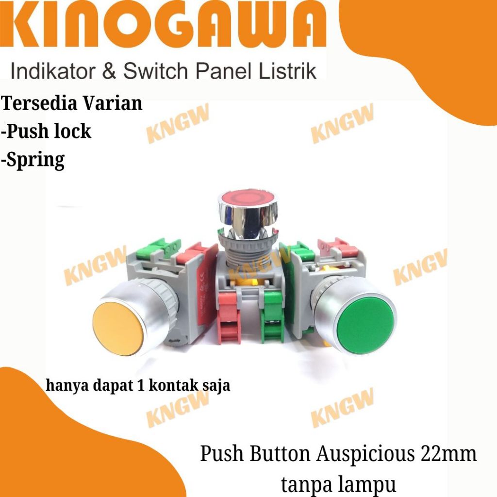 Jual Push Button 22mm Tanpa Lampu - Push Lock & Spring - Auspicious ...