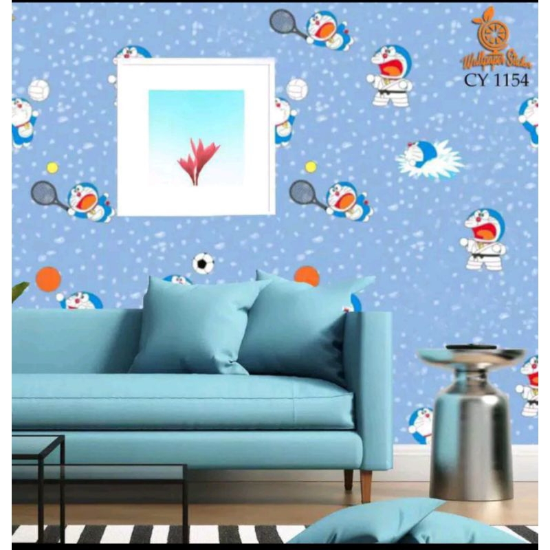 Jual Wallpaper Dinding Wallstiker Dinding Kamar Wallpaper Doraemon Wallstiker Hello Kitty ...