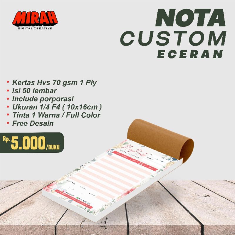 Jual NOTA ECER // NOTA PENJUALAN // NOTA 1/4 // NOTA WARNA // NOTA 1 ...