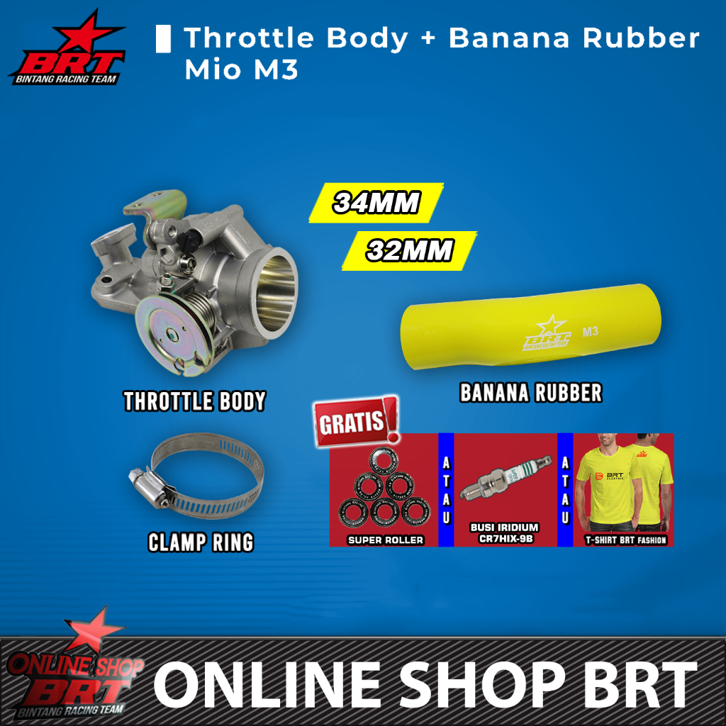 Jual TB THROTTLE BODY & VELOCITY BANANA BRT MIO M3 MIO S Z FINO 125 X ...