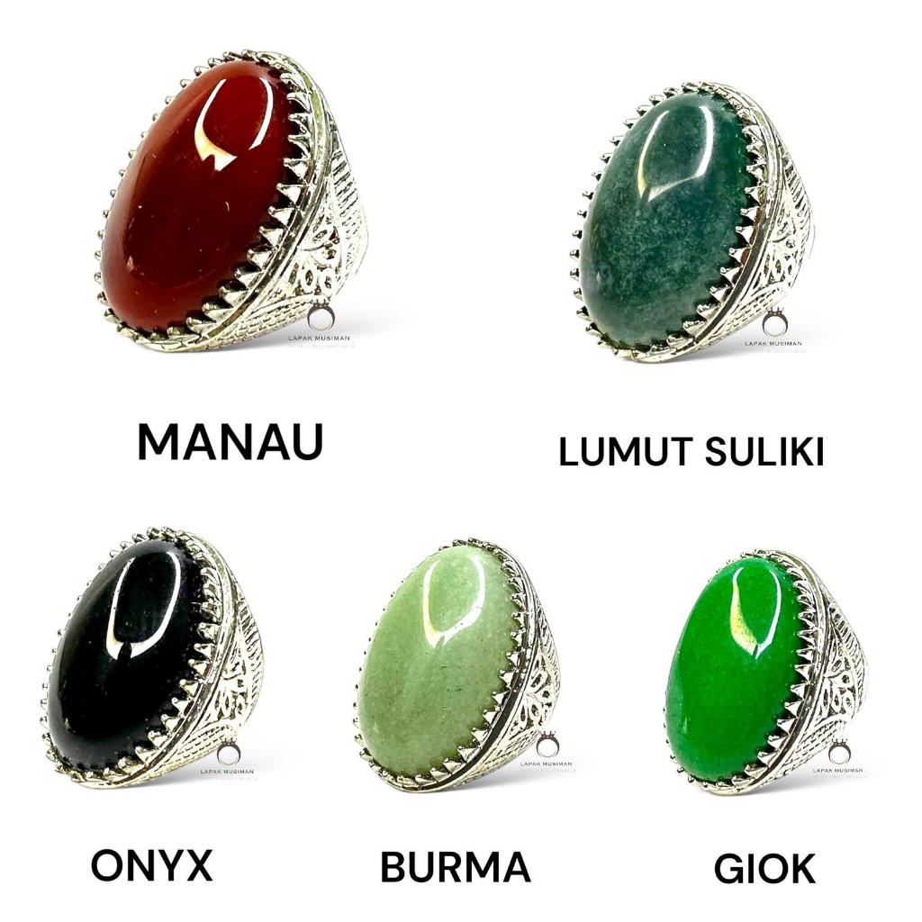 Jual Cincin Fashion Pria Batu Akik Asli Natural Vintage Sporty Metal ...