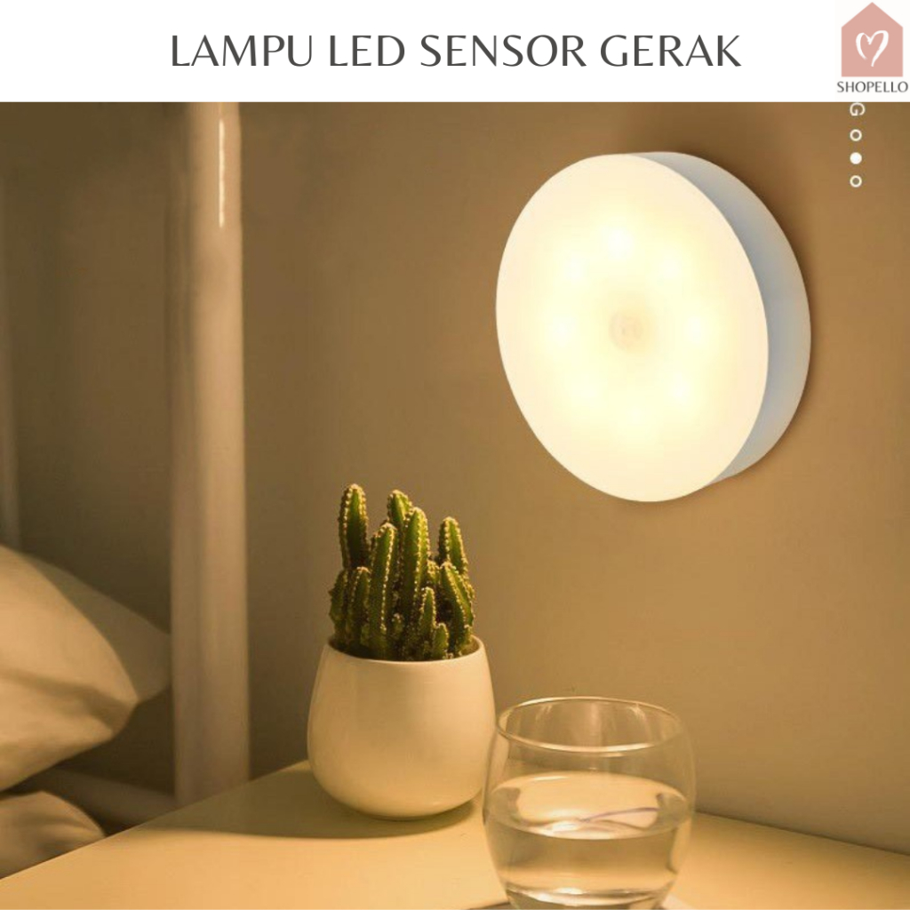 Jual Shopello Lampu Tidur LED Sensor Gerak Lampu Lemari Portable Bed ...