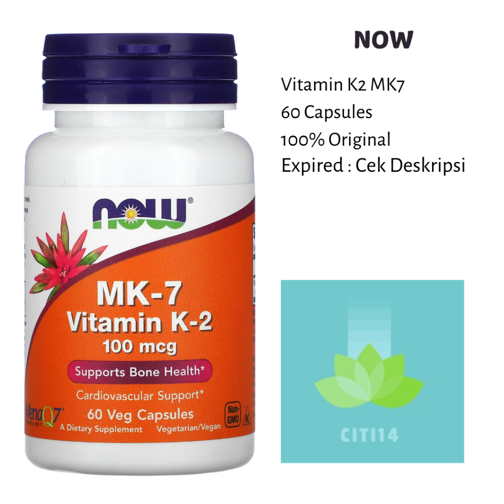 Jual Now Foods MK-7 Vitamin K 2 100 mcg isi 60 Veg Caps MK7 K2 | Shopee ...