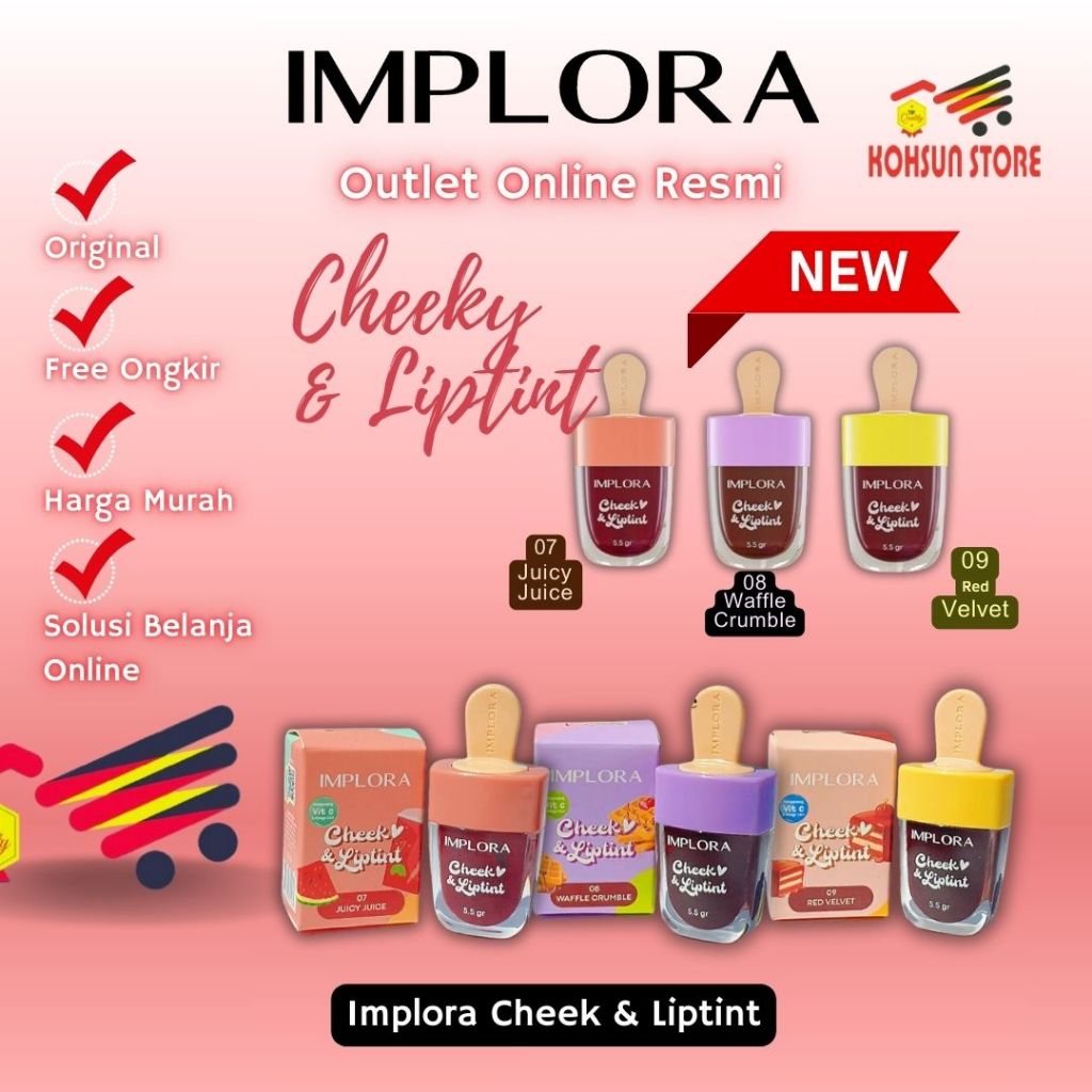 Jual Kohsun 2 | Implora Cheek & Liptin Dear Darling Tint Lipgloss Ice ...