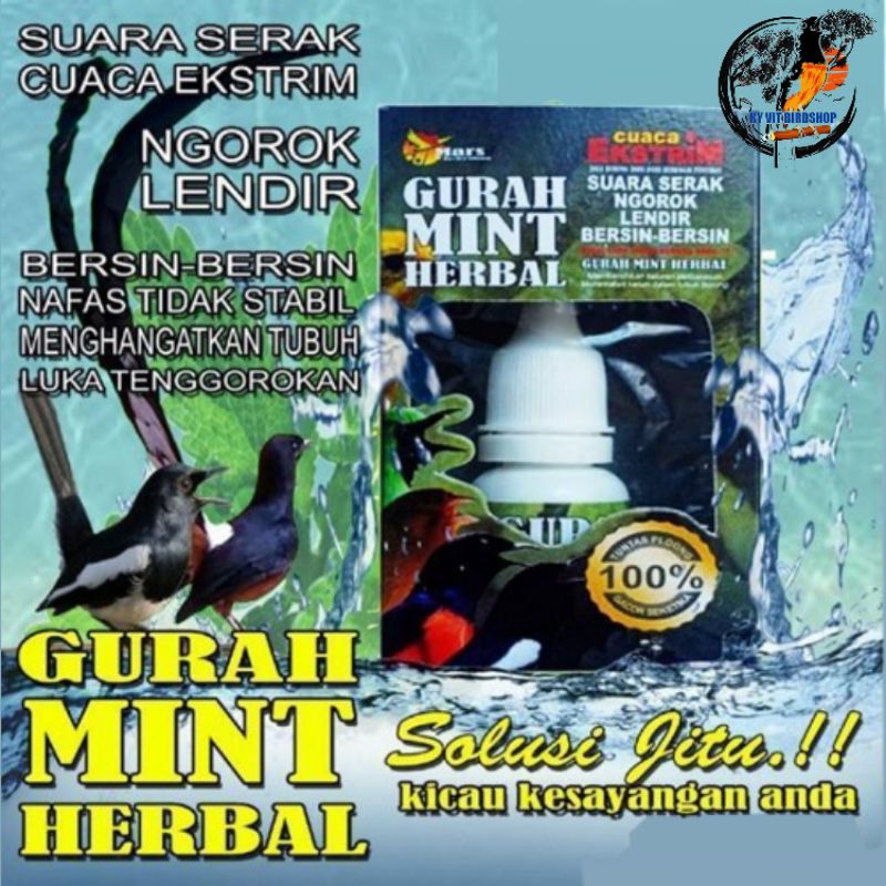 Jual Gurah Mint Herbal 10ml - Penggacor Burung/Obat Burung/Vitamin ...