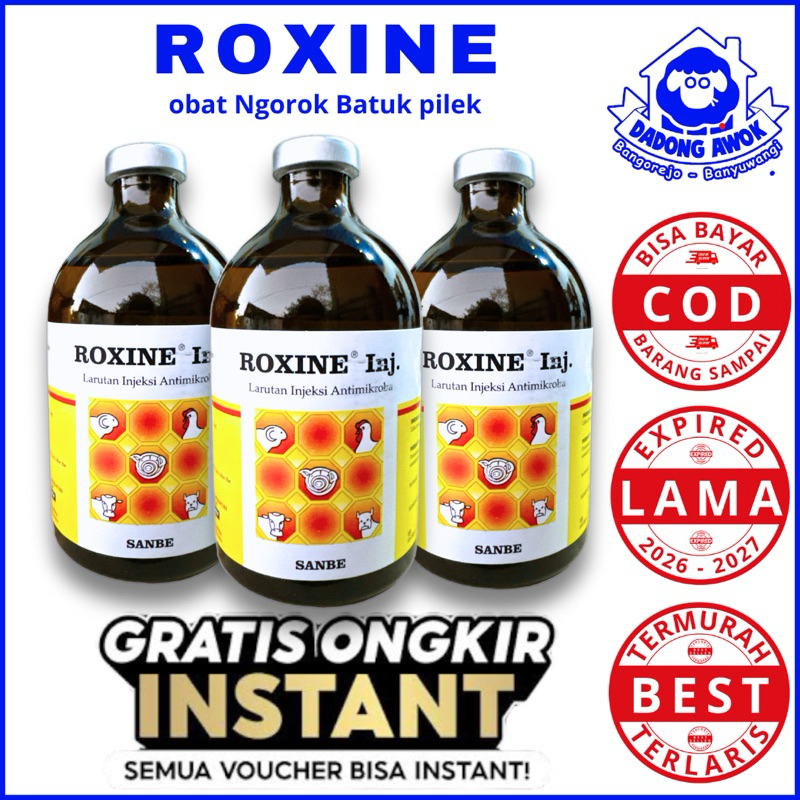 Jual ROXINE INJEKSI 100ml - obat batuk pikek ngorok Antibiotik infeksi ...