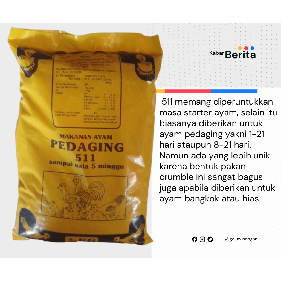 Jual pakan ayam pur 511 kuning 1kg | Shopee Indonesia