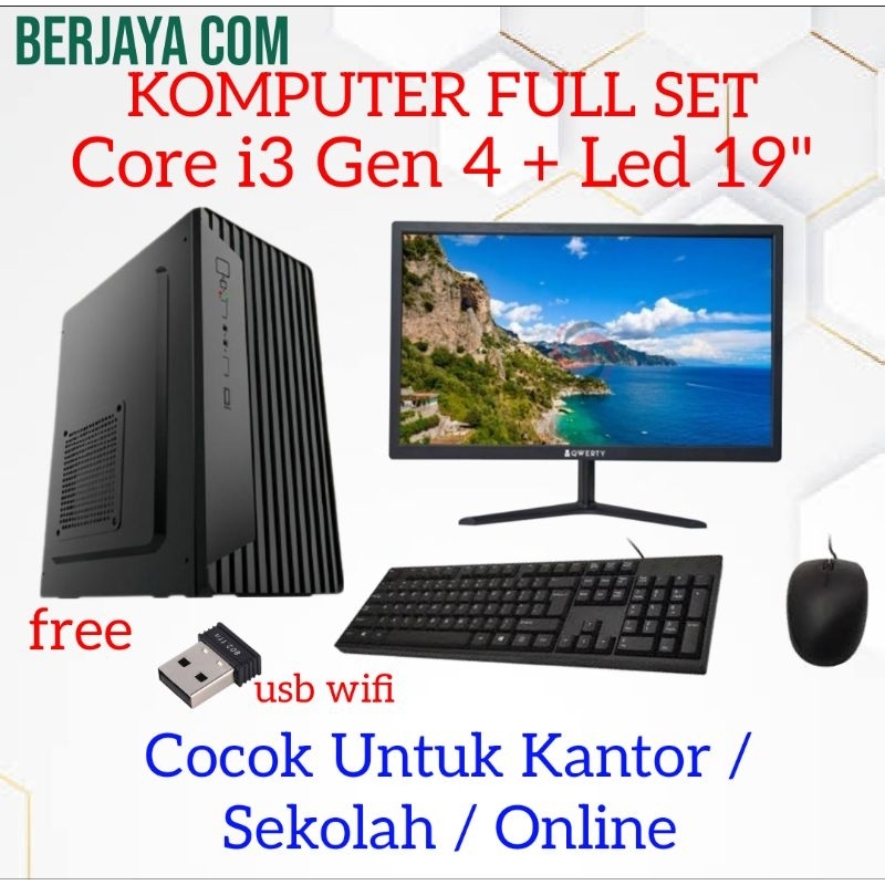 Jual Full set Core i3 gen 4 - Led 19" - 16gb Ram - 500gb Ssd - Pc ...