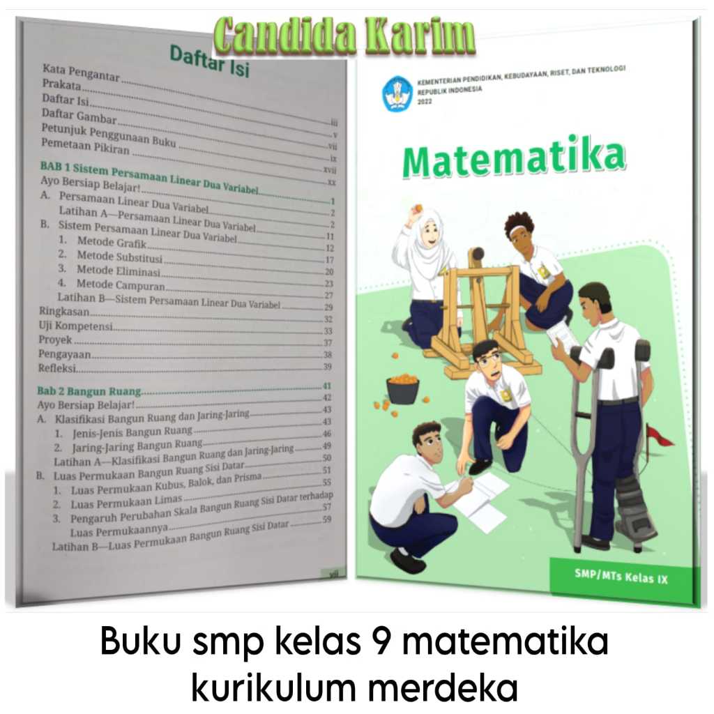 Jual Buku smp mtk kelas 9 3 IX matematika kurikulum merdeka kurmer ...
