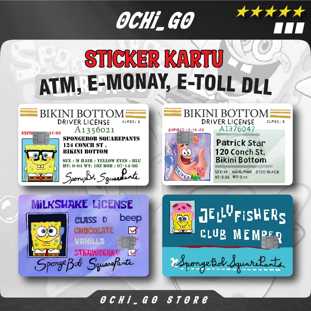 Jual Stiker Kartu Atm Garskin Skin Card Atm -Sticker Spongebob Edition ...