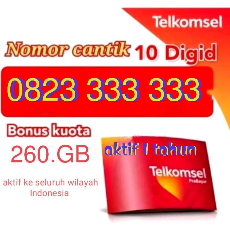 Jual kartu cantik jaringan 4G/5G +kuota 260GB nomor cantik 10 digit | Shopee Indonesia