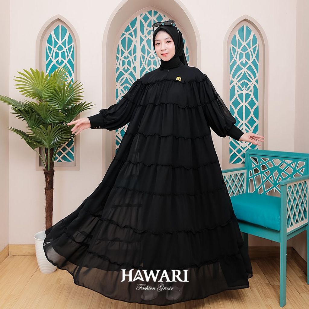 Jual HAWARI - SET HIJAB MAUDY SERIES GAMIS MUSLIM WANITA Ceruty POLOS ...