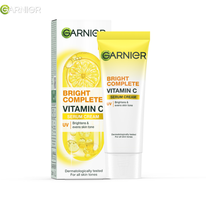 Jual Garnier Bright Complete Vitamin C Serum Cream Uv | Shopee Indonesia