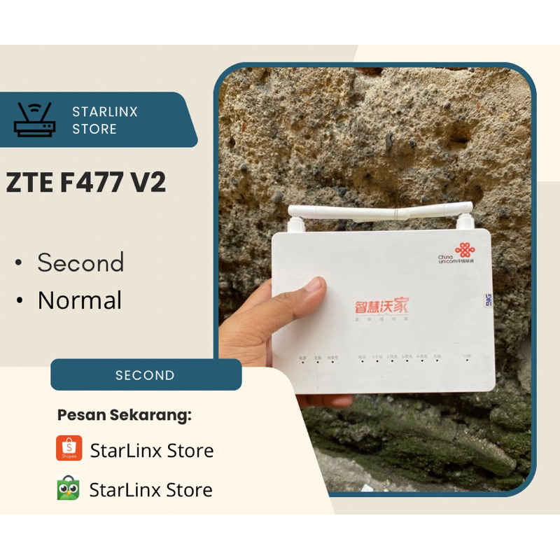 Jual Modem Router ZTE F477 V2 EPON ( PPPOE, STATIC, BRIDGE ) 4 SSID 2ND ...