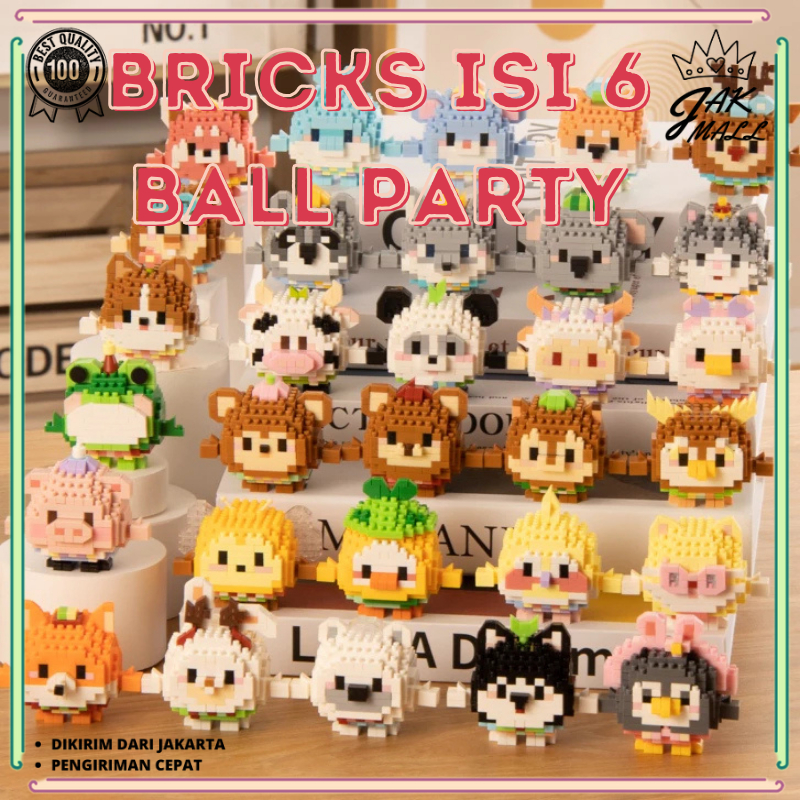 Jual JMT Isi 6Pcs Ball Party Block Karakter Kartun Bricks Mainan Puzzle Edukasi Anak | Shopee ...