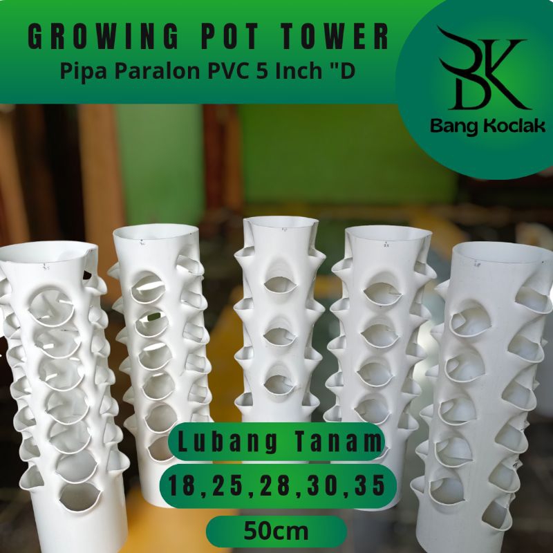 Jual GROWING POT VERTIKAL TOWER, pot hidroponik pot tanaman pot sayuran ...