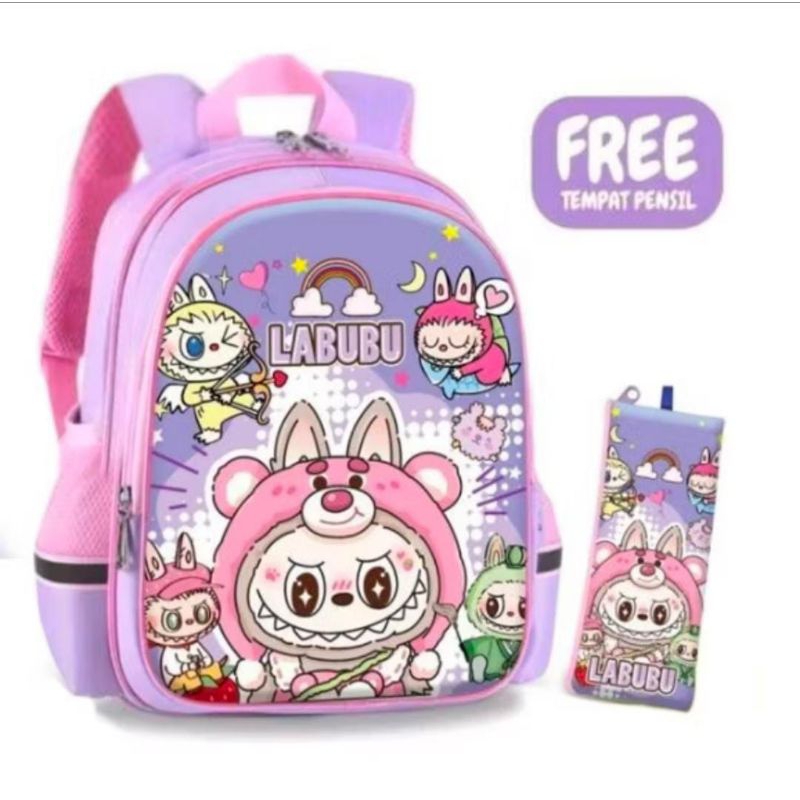 Jual NF Labubu pelangi - Ransel anak tas sekolah backpack karakter viral lokal | Shopee Indonesia