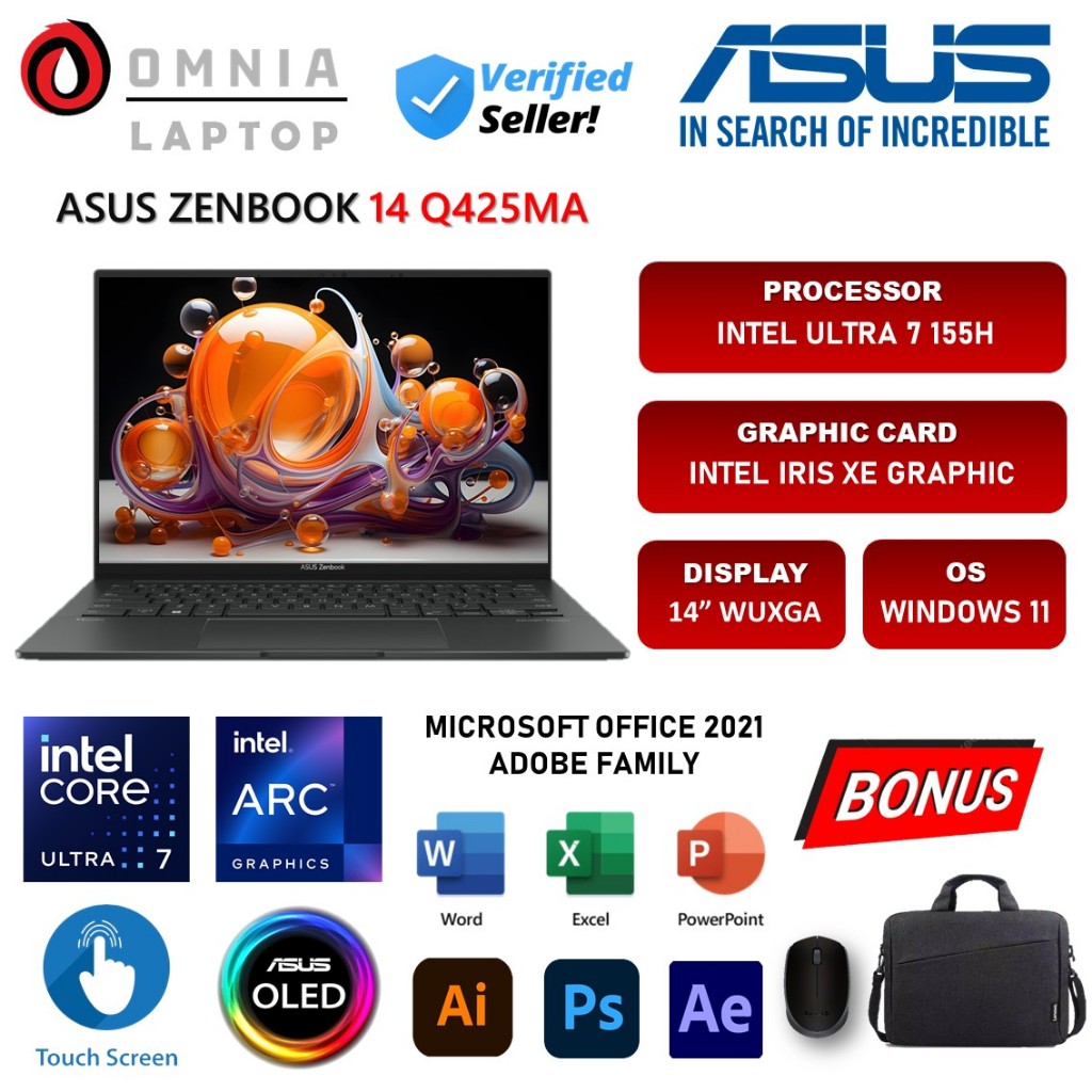 Jual Asus Zenbook OLED 14 Q425MA Intel Ultra 7 155H RAM 16GB SSD 2TB ...