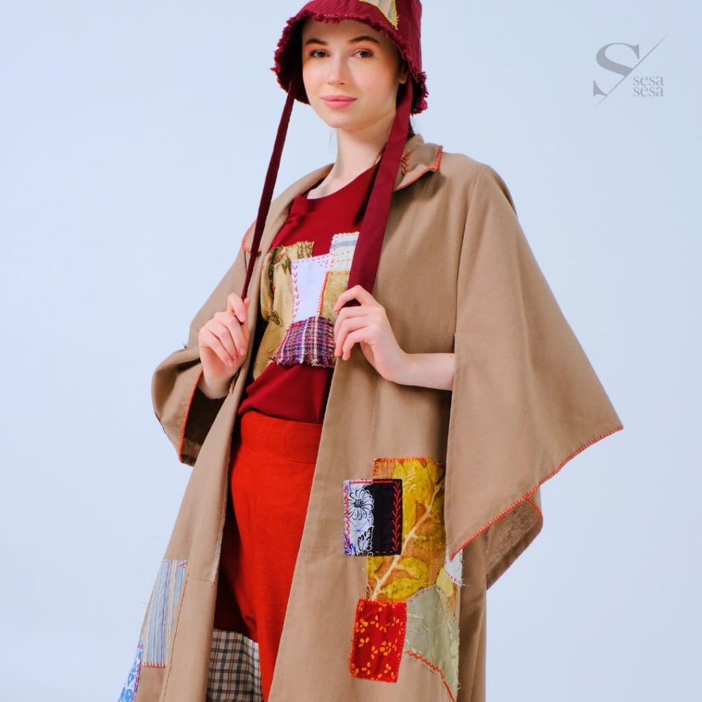 Jual Sesasesa Aruna Mocca Outer Patchwork | Shopee Indonesia