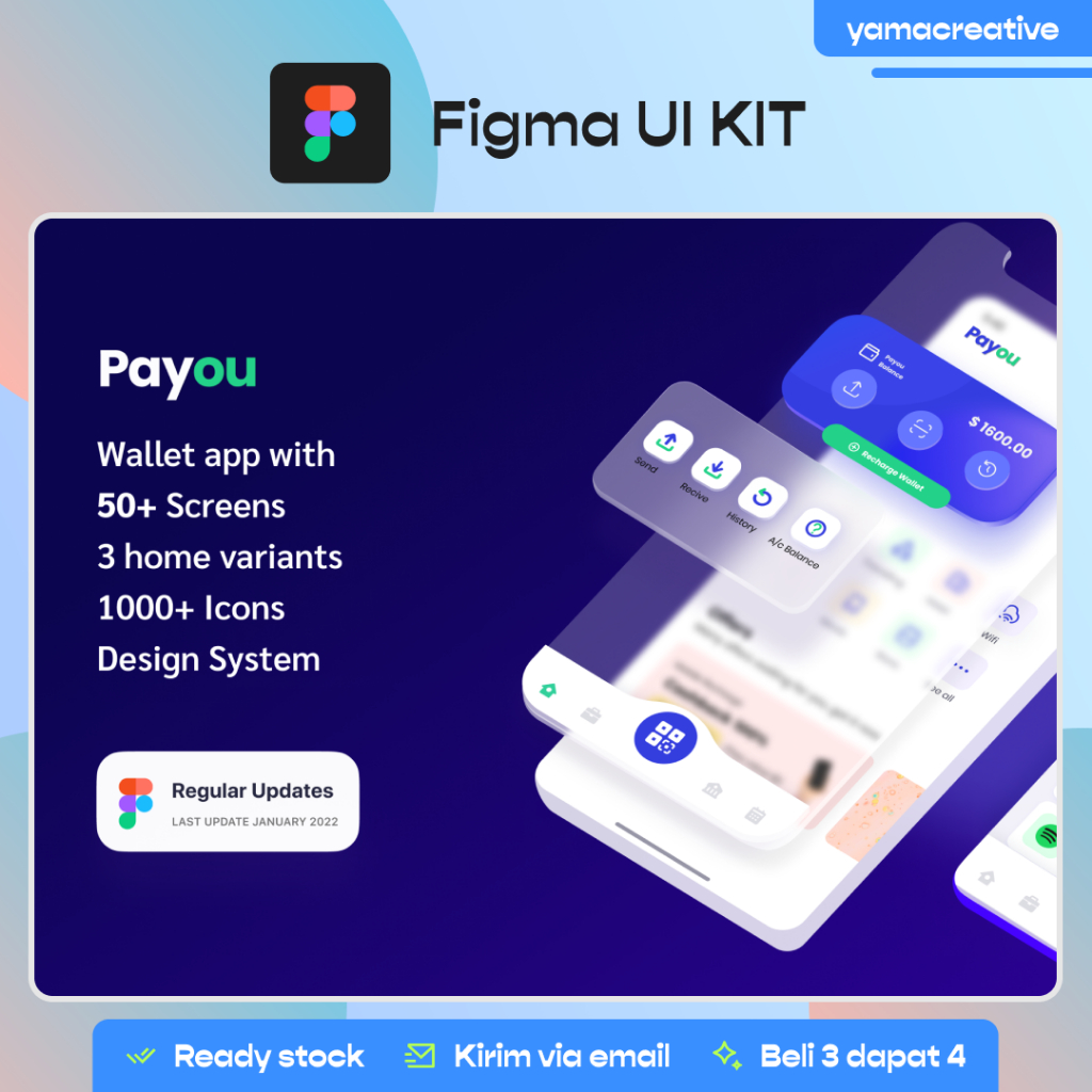 Jual E-Wallet App 50+ Screen - Premium Figma UI Kit | Shopee Indonesia