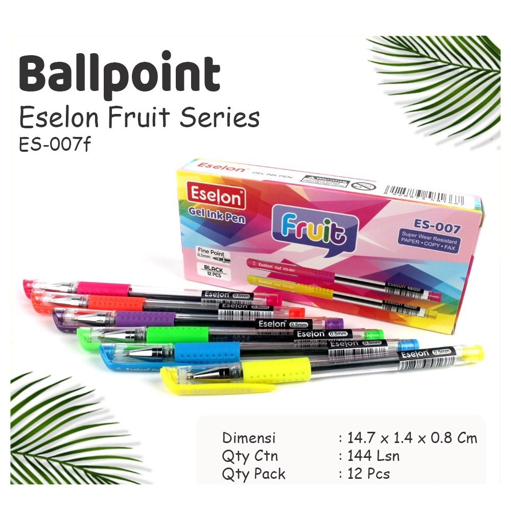 Jual Pulpen Office Fruit (12pcs) || Bolpoin es - 007 Eselon | Shopee ...
