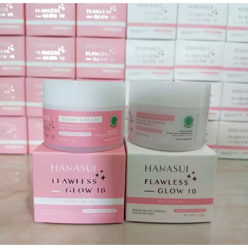 Jual Hanasui Flawless Glow 10 Day Cream dan Night Cream No Overclaim ...