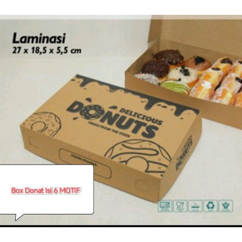 Jual Box Donat Craft/ Kotak Donat isi 6/3 dus donat/ dus roti/ Kemasan Kue | Shopee Indonesia