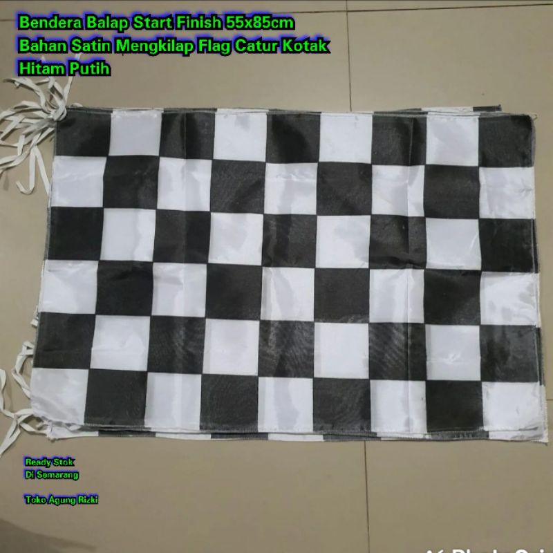 Jual Bendera Balap Start Finish 55x85cm Bahan Satin Mengkilap Flag ...