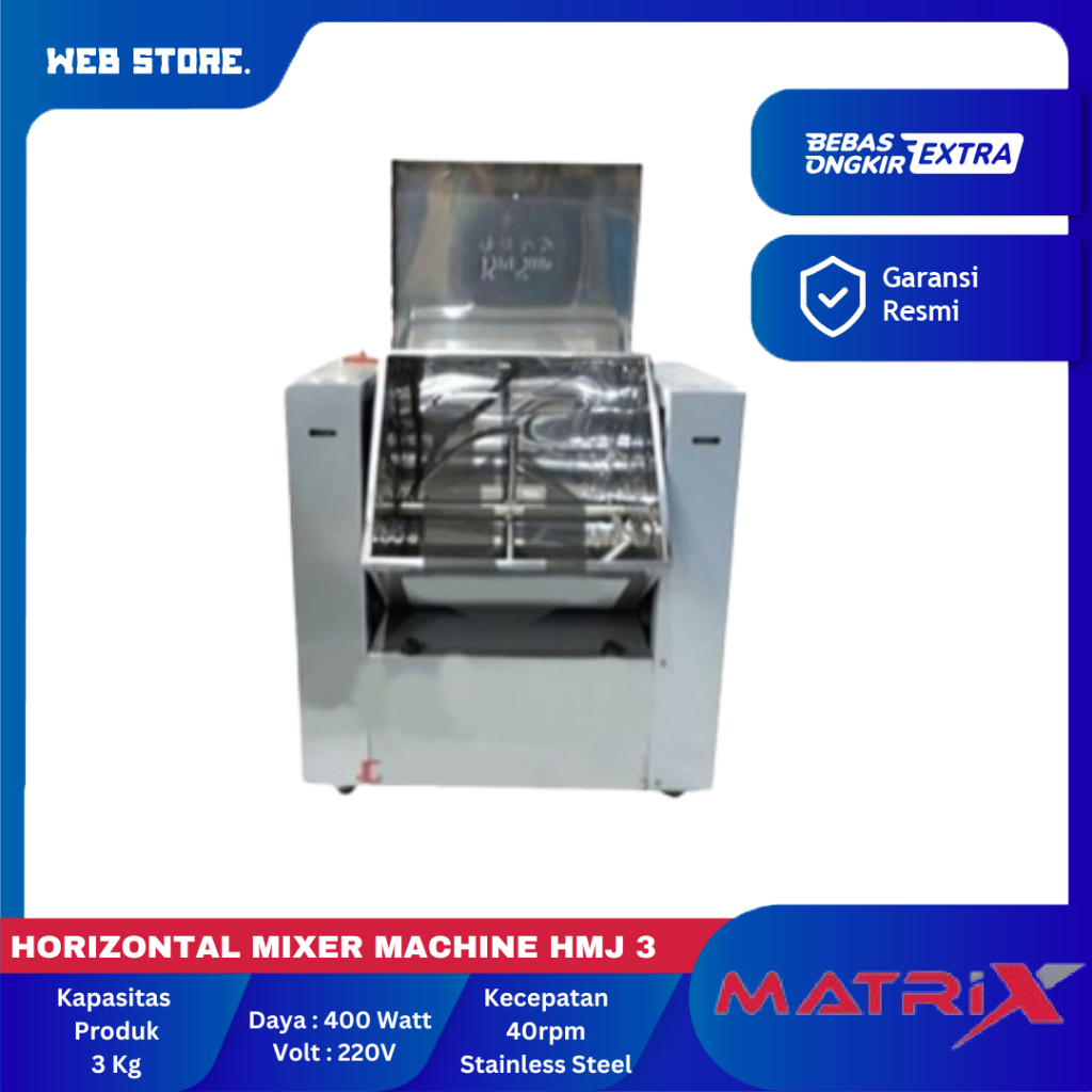 Jual Horizontal Mixer Mesin Pengaduk Adonan Mie Roti Kue Matrix HMJ 3S 3 Kg 3Kg | Shopee Indonesia
