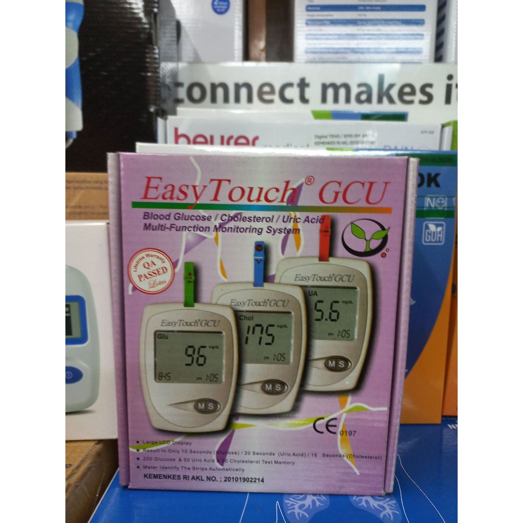 Jual Alat easy touch GCU 3in1 unit mesin cek gula darah,asam urat ...