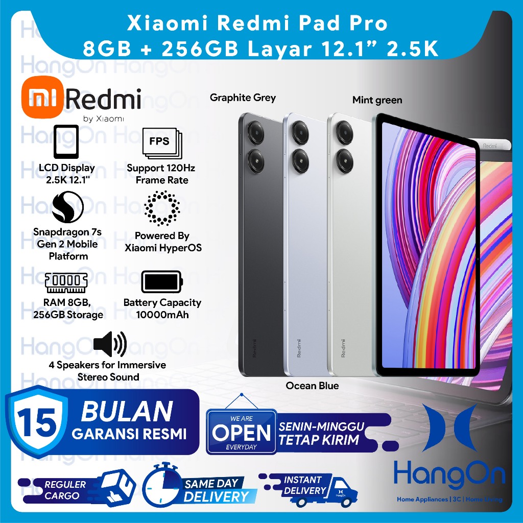 Jual Xiaomi Redmi Pad Pro Layar 2,5K 12,1'' Inch 8/256GB 10.000mAh ...