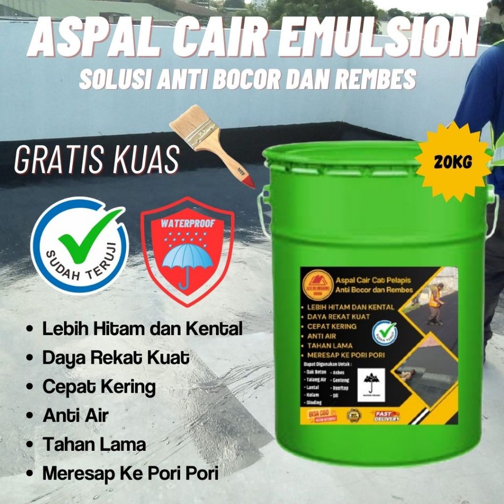 Jual Aspal Cair Cat Pelapis Anti Bocor Rembes Asphalt Emulsion ...