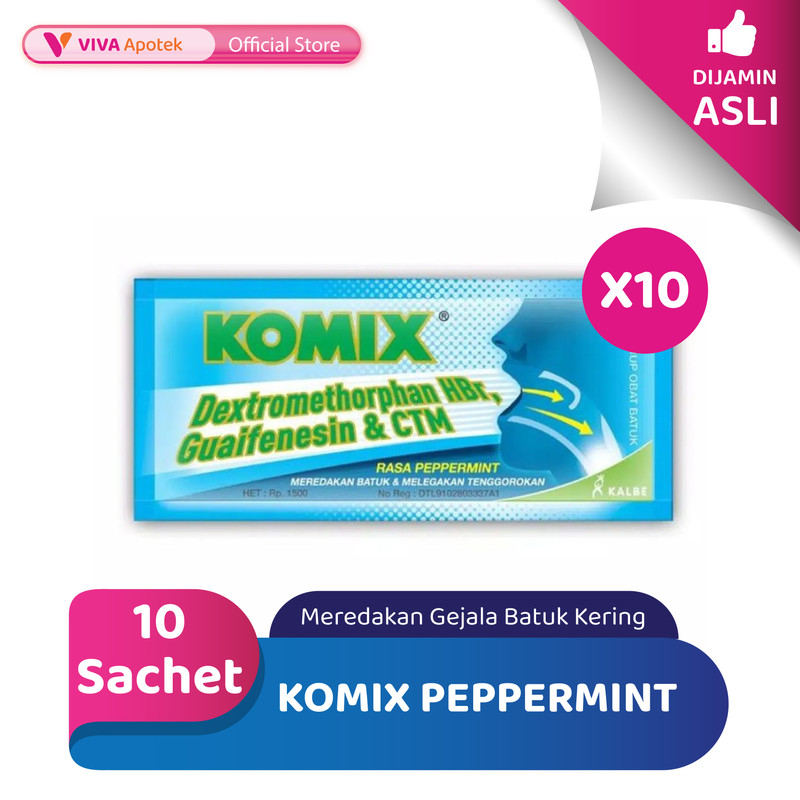 Jual Komix Peppermint 7 ml untuk Batuk Kering (Pack - 10 Sachet ...
